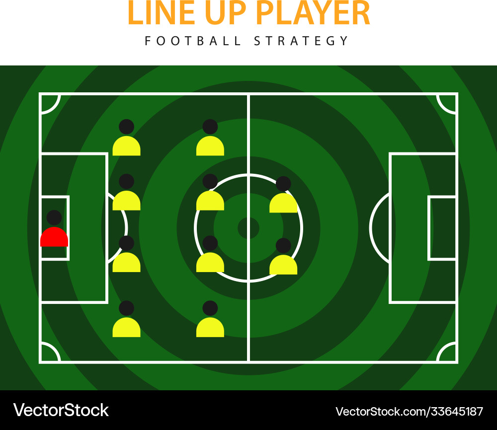 Line up player template design Royalty Free Vector Image