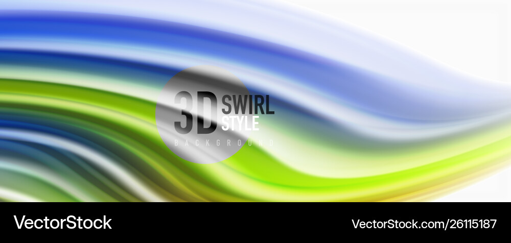 Modern liquid color flow on white - colorful Vector Image