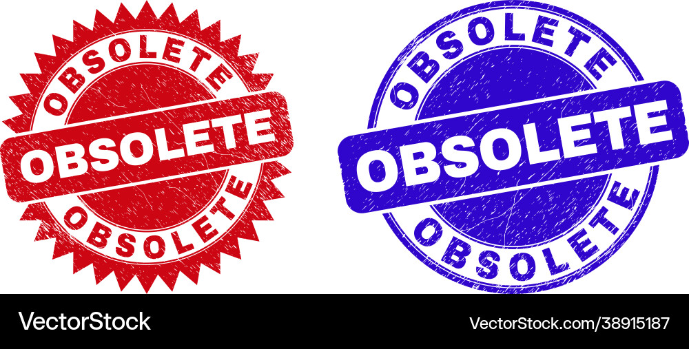 Obsolete round and rosette watermarks with grunged