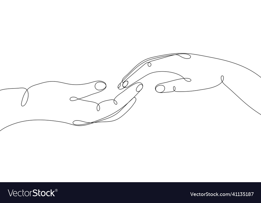Single line drawn hand gestures minimalistic Vector Image Single line drawn hand gestures minimalistic Vector Image