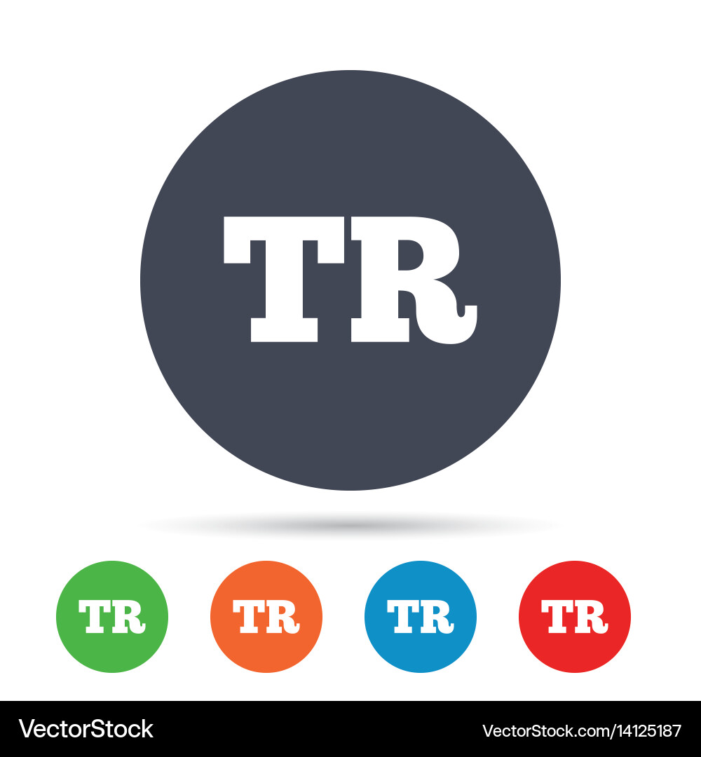 Turkish language sign icon tr translation Vector Image