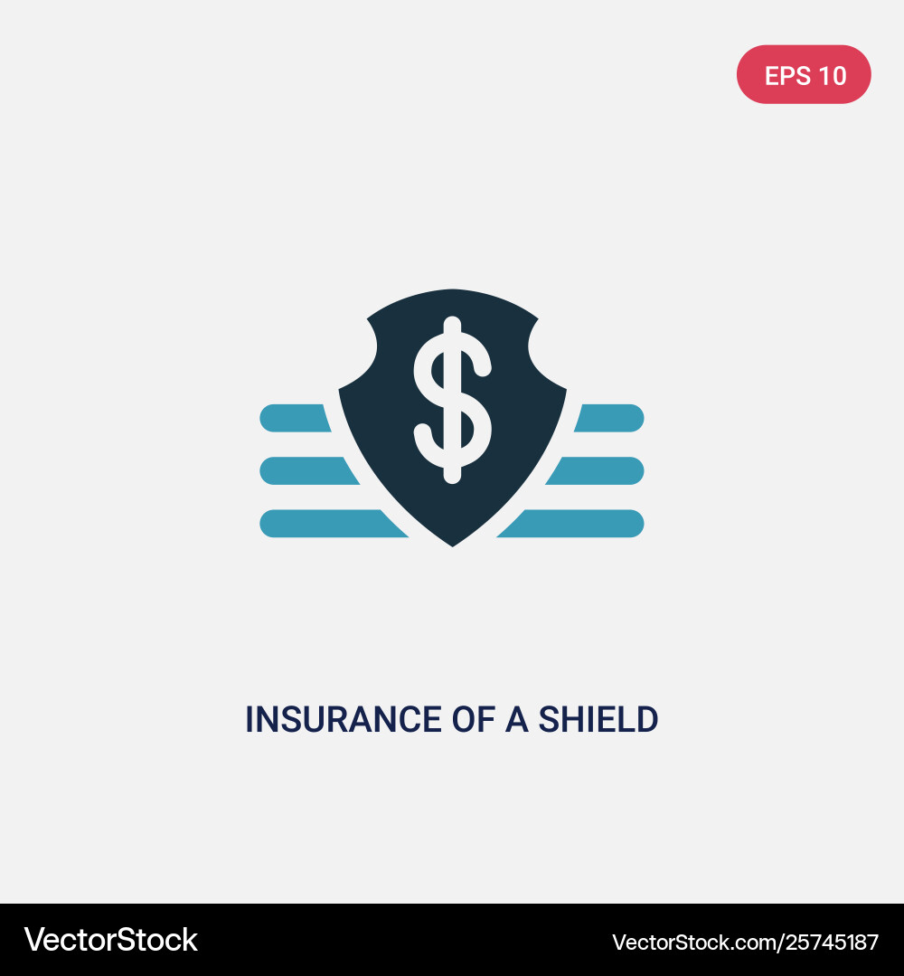Two color insurance a shield with dollar icon Vector Image