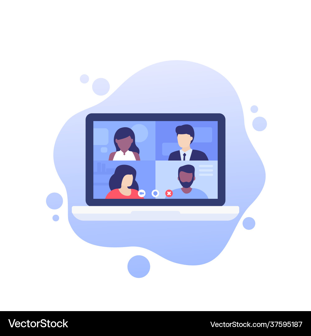 Video conference online meeting group call Vector Image