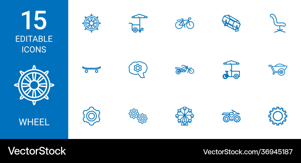 Wheel icons Royalty Free Vector Image - VectorStock