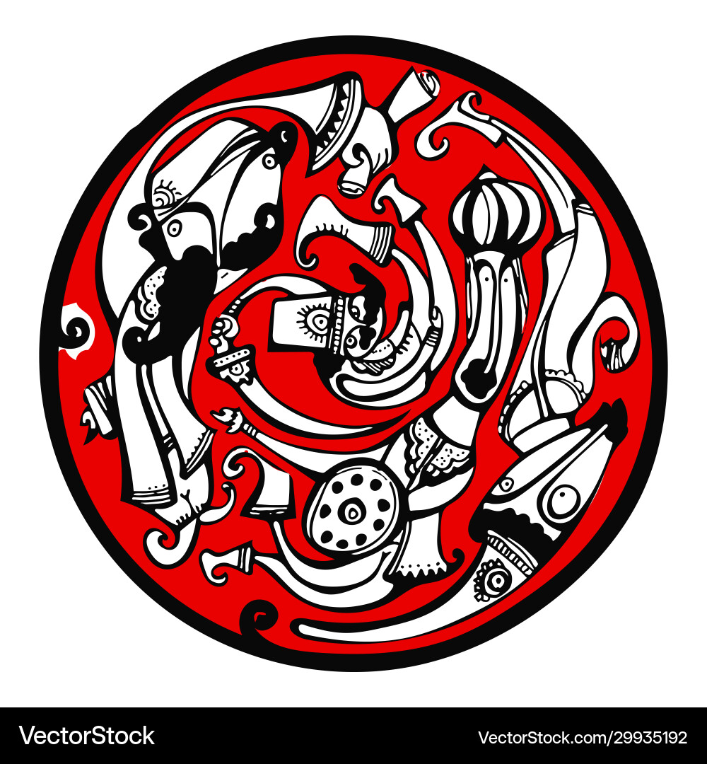 Abstract design ferdowsi shahnameh characters Vector Image