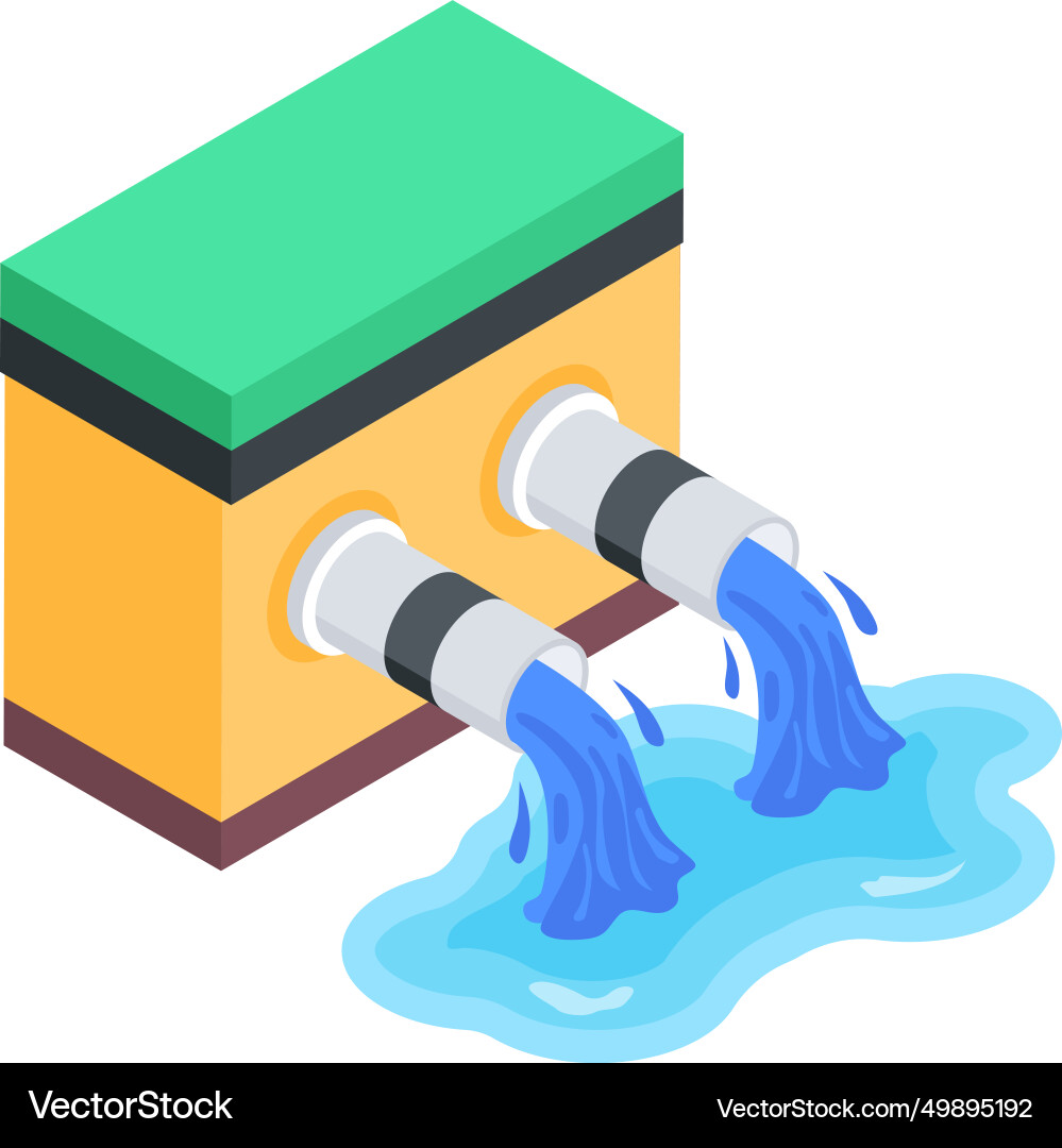An isometric style icon depicting sewage system Vector Image