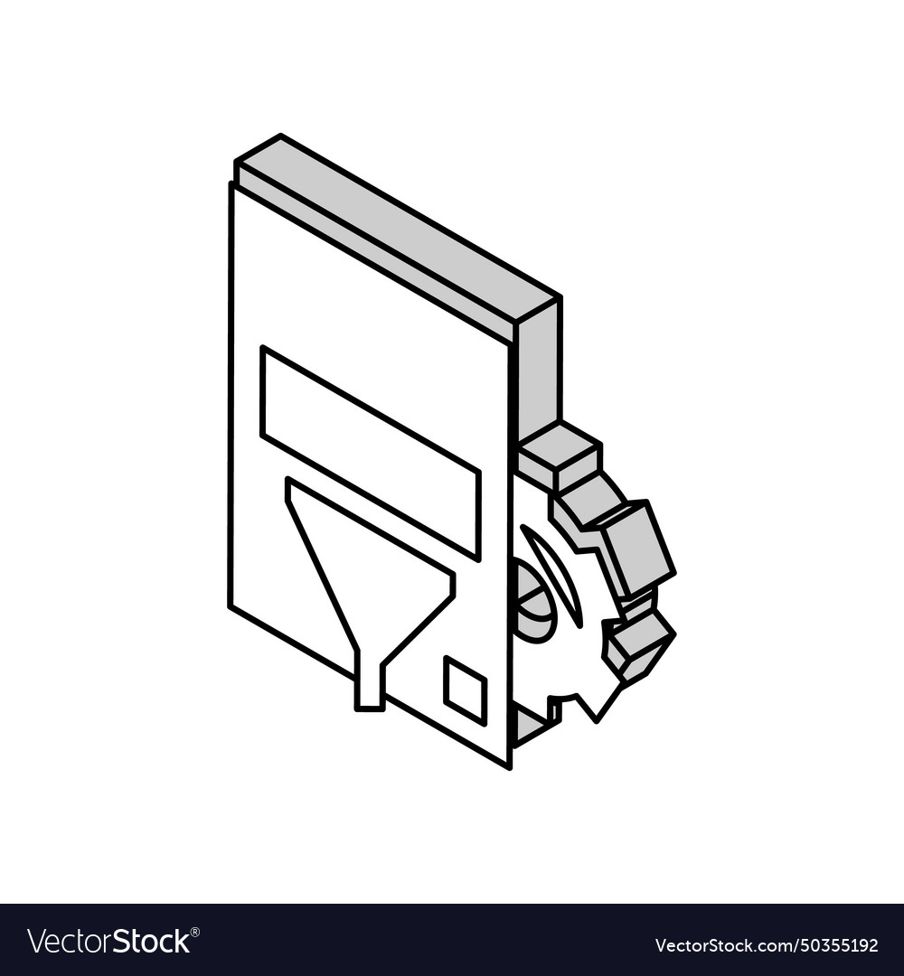 Binary code and folders isometric icon Royalty Free Vector