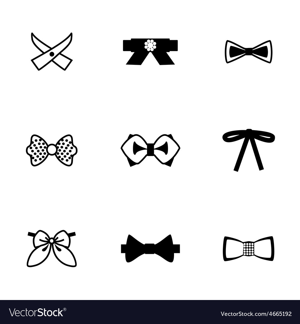 Bow ties icon set Royalty Free Vector Image - VectorStock