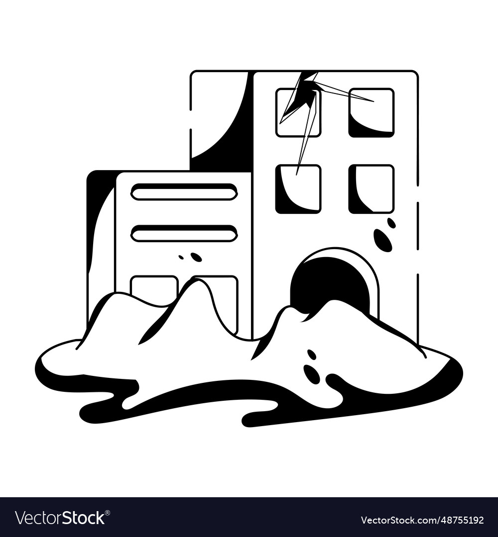 Building collapse Royalty Free Vector Image - VectorStock