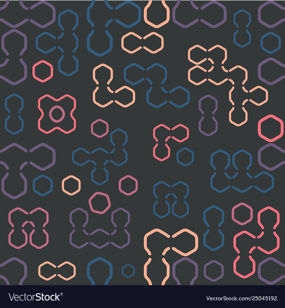 Geometric colored hexagon forms seamless pattern Vector Image