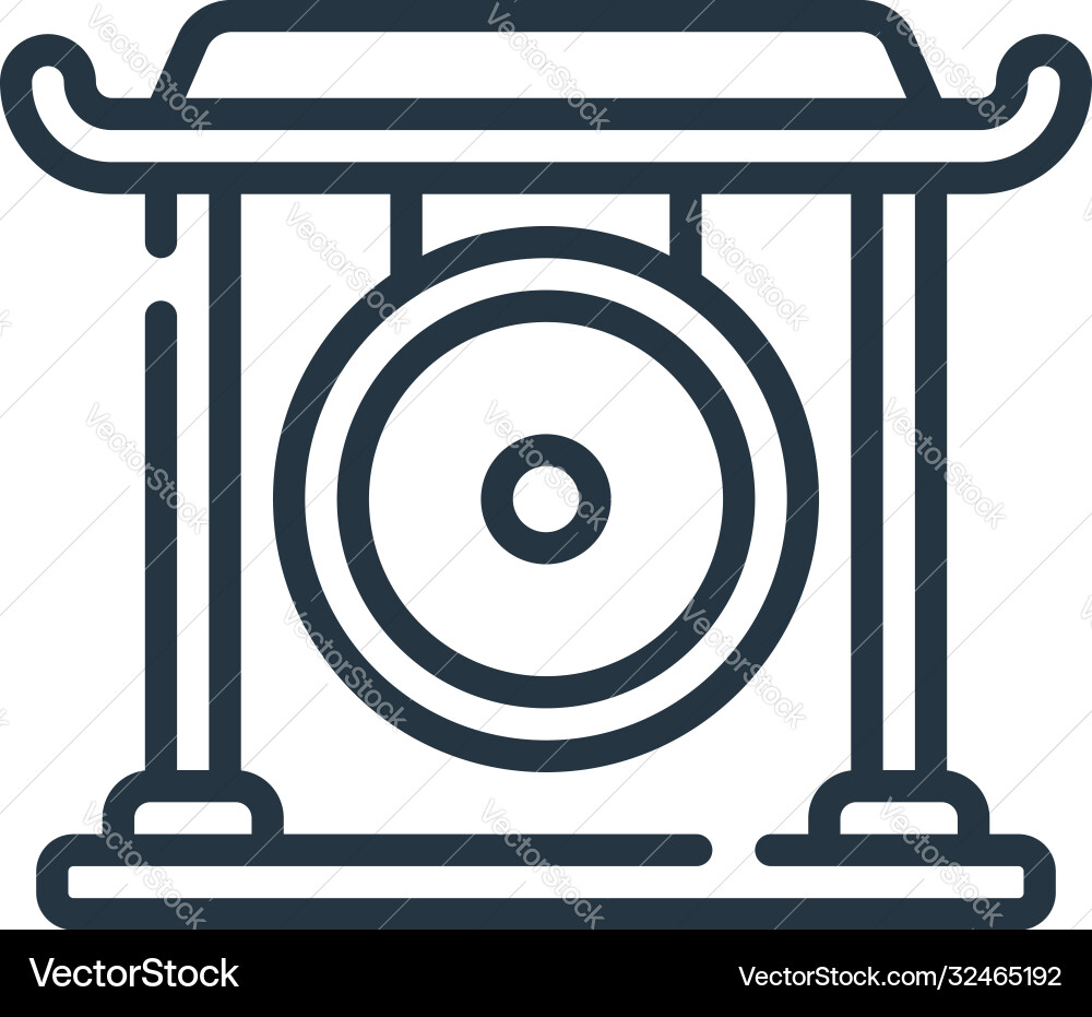Gong icon isolated on white background outline Vector Image