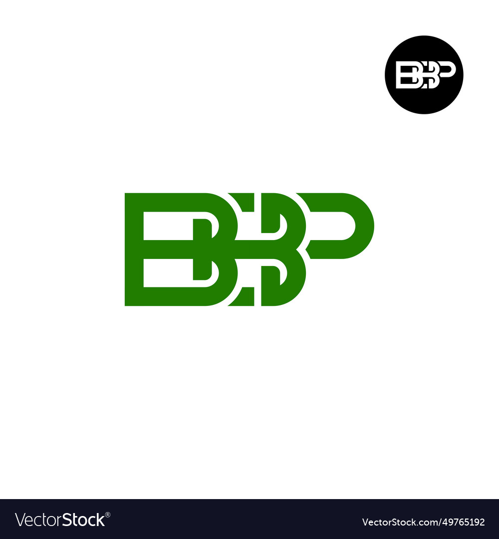 Letter bbp monogram logo design Royalty Free Vector Image