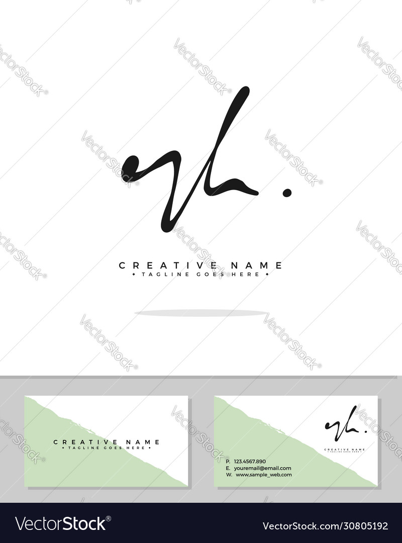 N h nh initial logo signature handwriting Vector Image