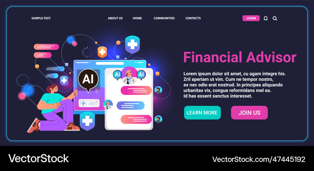 Professional financial advisor giving advise Vector Image