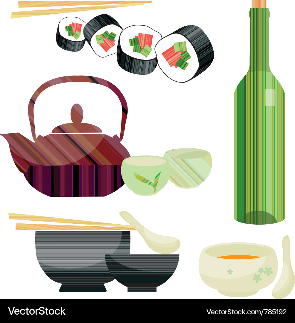 Tableware set Royalty Free Vector Image - VectorStock