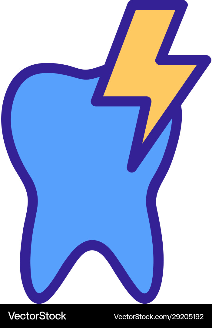 Toothache icon isolated contour symbol Royalty Free Vector