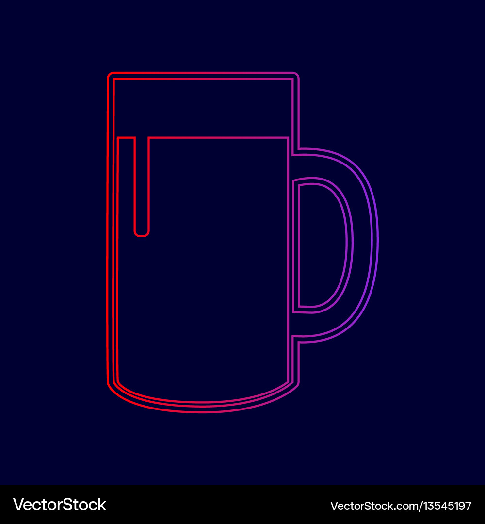 Beer glass sign line icon with gradient Royalty Free Vector