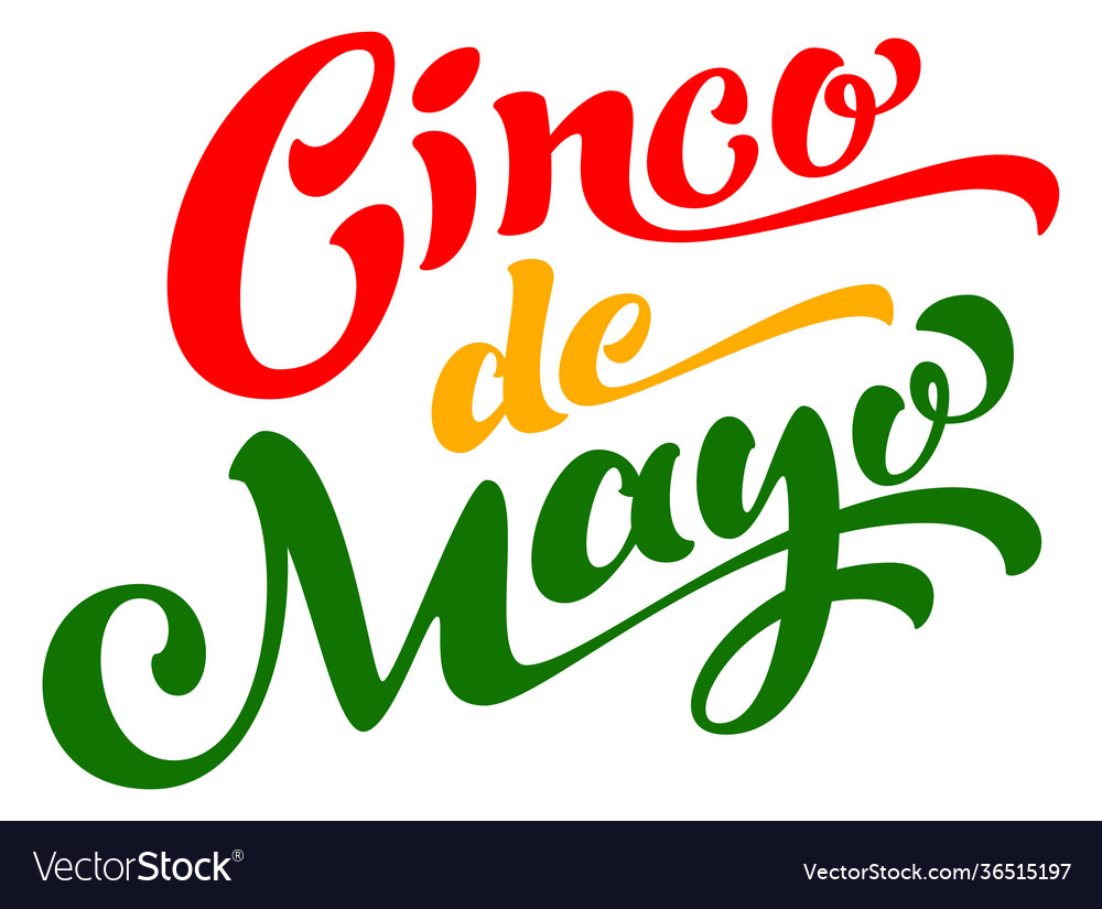 Cinco de mayo text lettering template greeting Vector Image