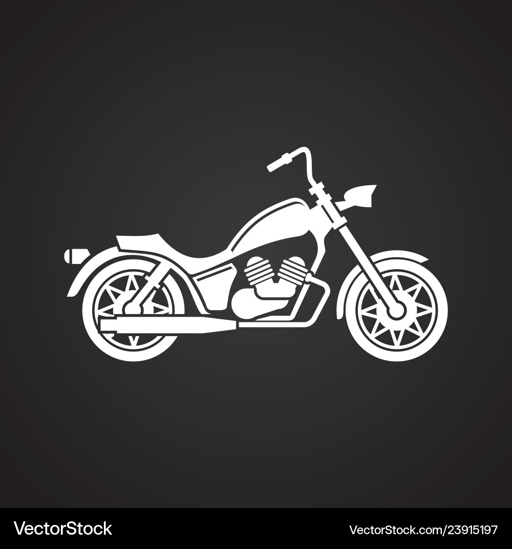 Classic motorcycle icon on black background Vector Image