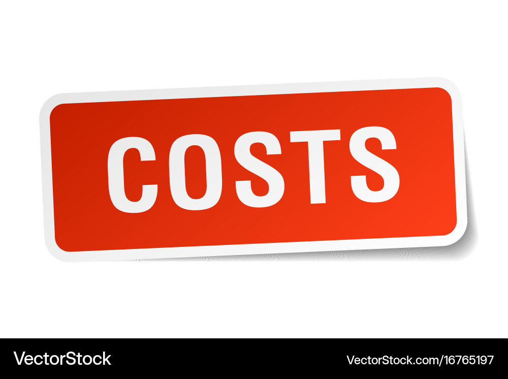 Costs red square sticker isolated on white Vector Image