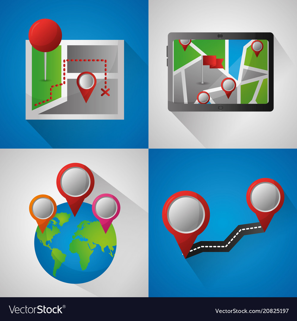 Gps navigation application Royalty Free Vector Image