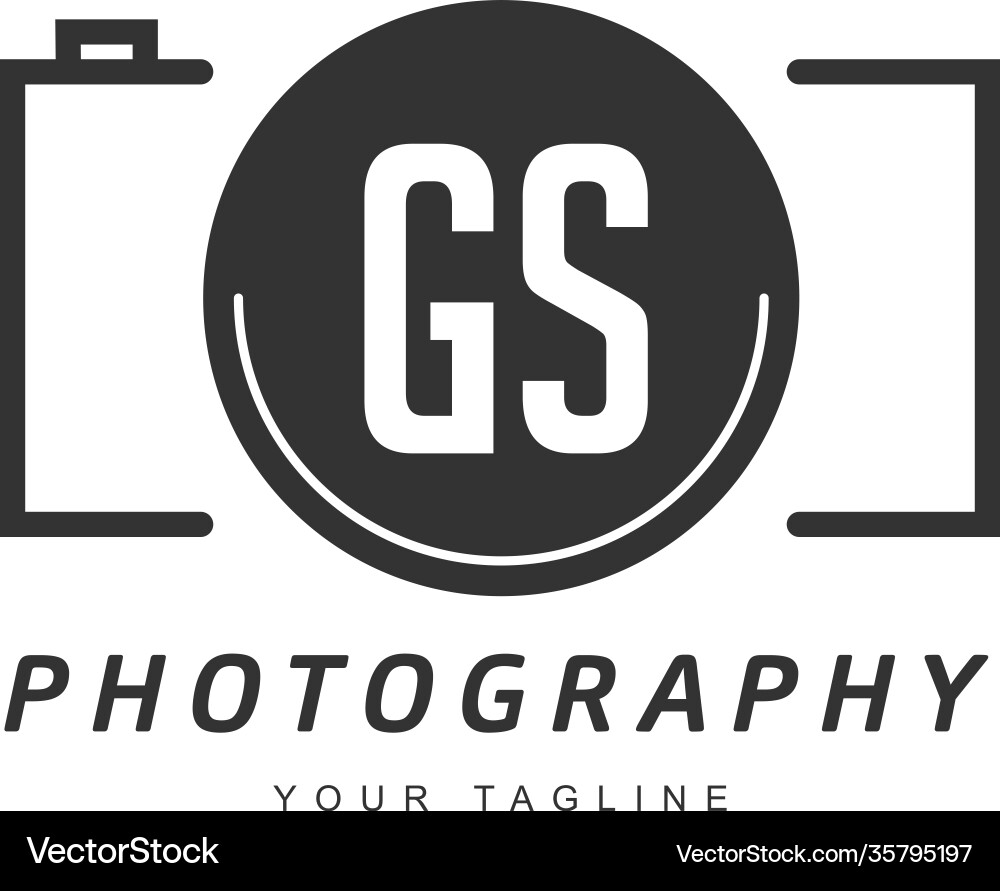 Gs letter logo design with camera icon Royalty Free Vector