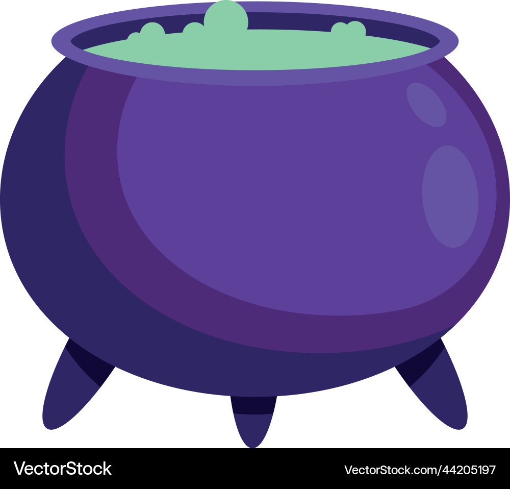 Halloween purple cauldron pot Royalty Free Vector Image