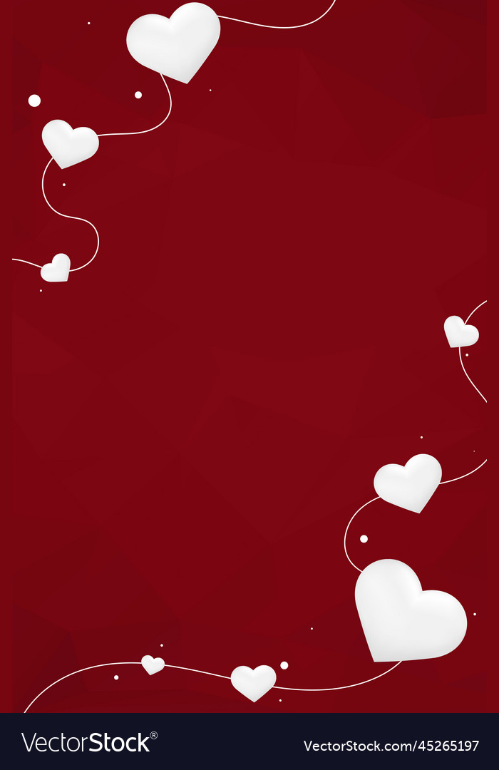 Heart string border geometric pattern red Vector Image