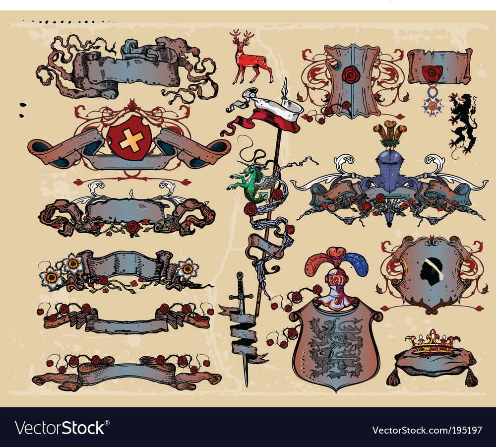 Heraldic elements Royalty Free Vector Image - VectorStock