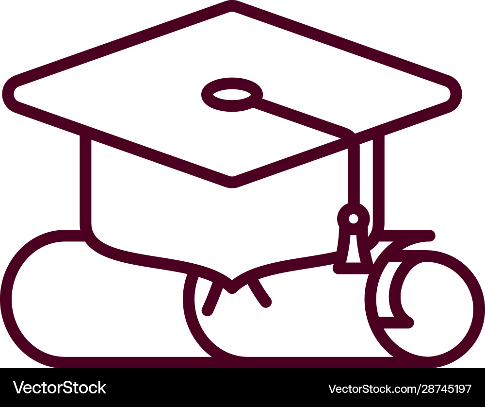 Isolated graduation cap and diploma design Vector Image