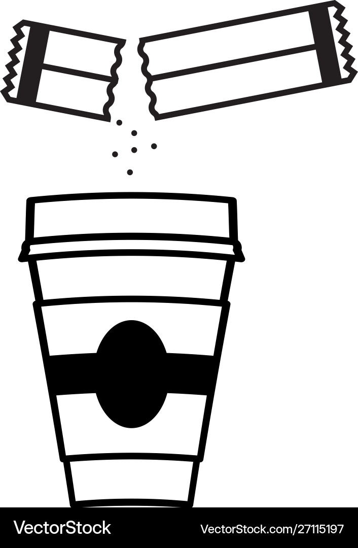 Opened sachet icon or container sign with sugar Vector Image