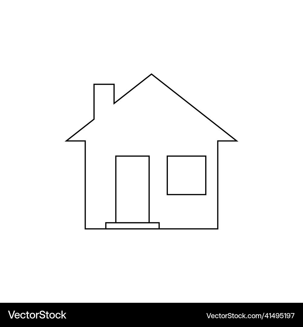 Outline home icon isolated on grey background Vector Image