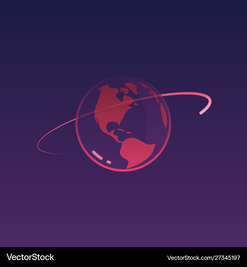 Planet earth transparent glossy icon Royalty Free Vector