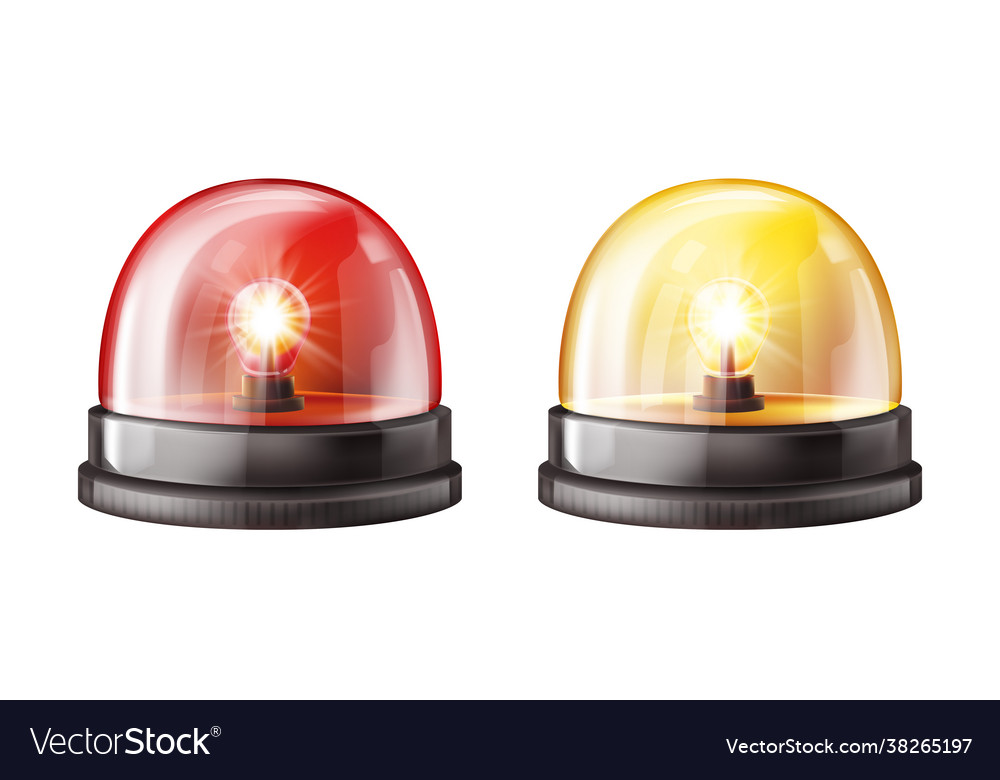 Siren alarm color lights 3d Royalty Free Vector Image
