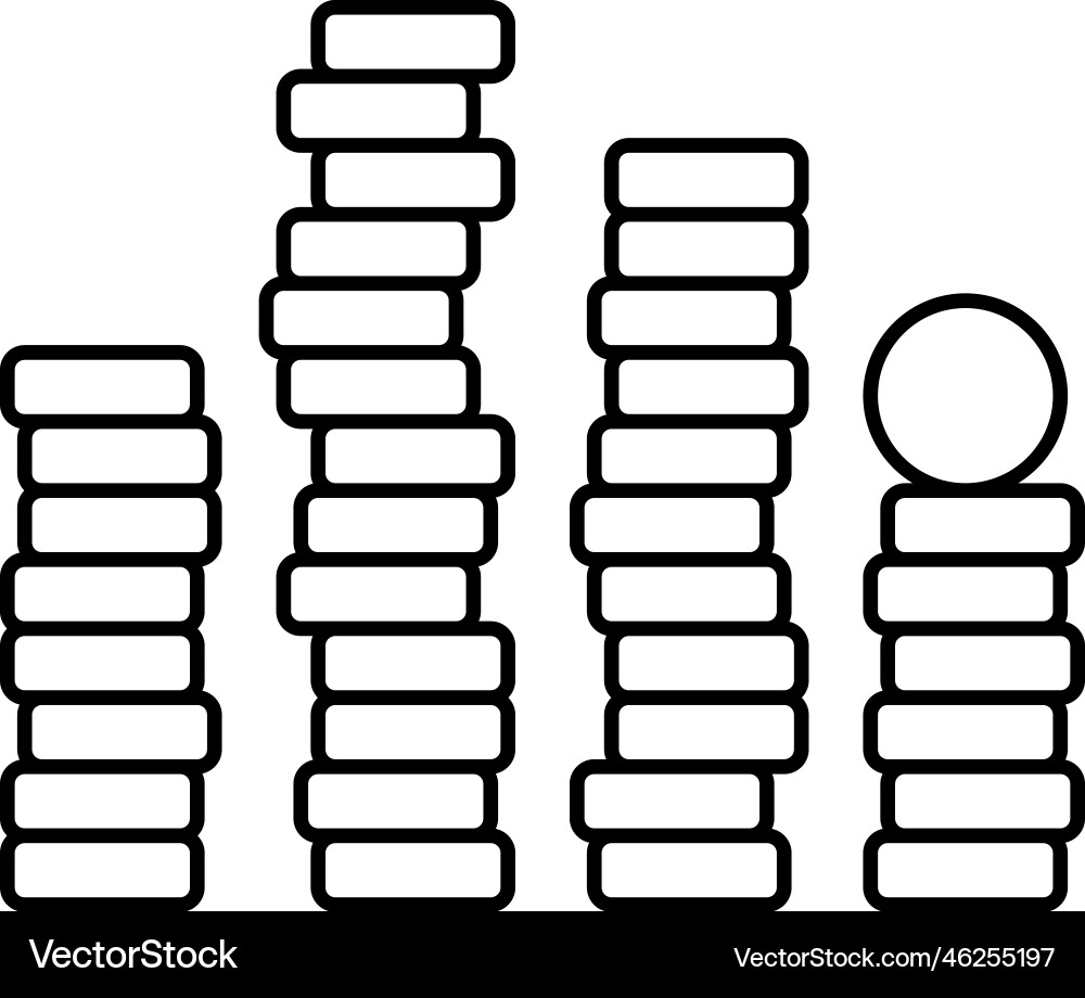 Stack cash bank coin line icon Royalty Free Vector Image