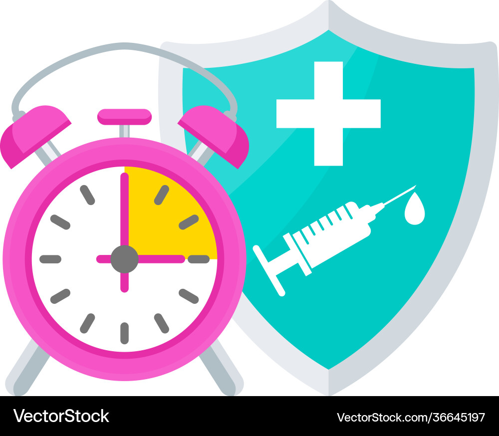 Time to vaccination icon syringe and dose Vector Image