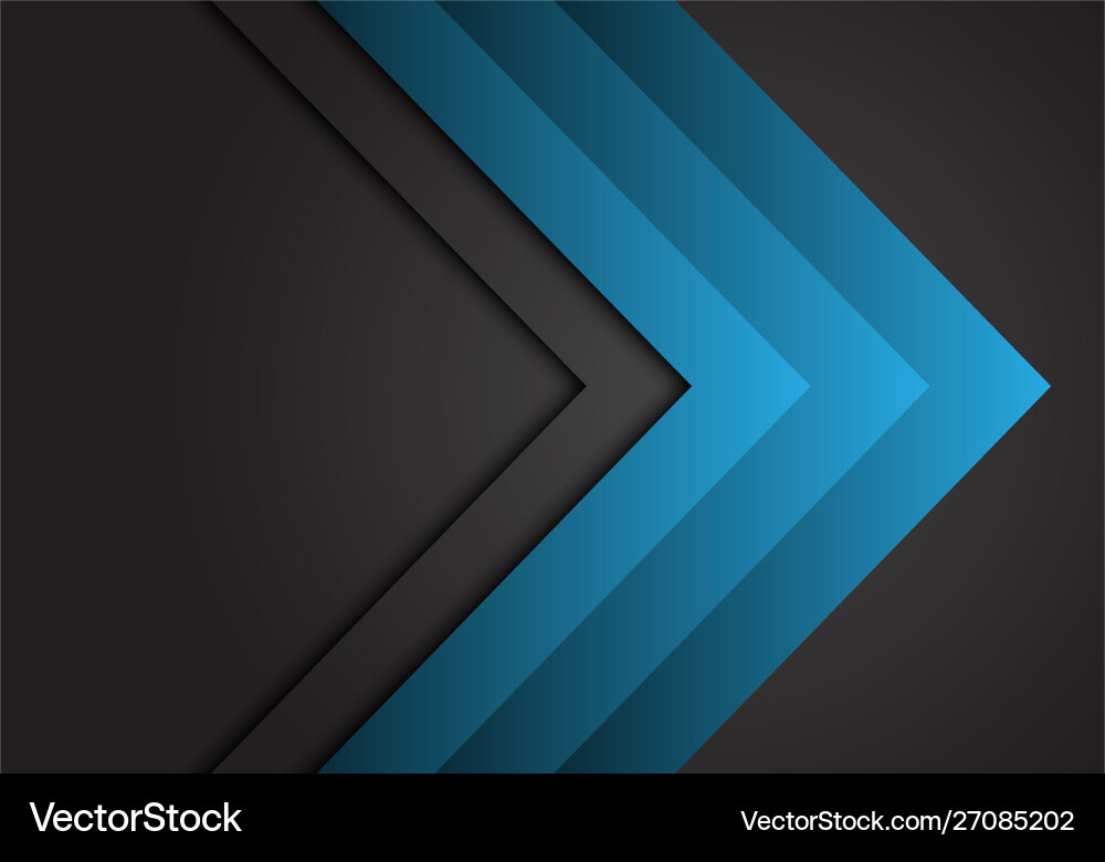Abstract blue arrow steel direction on dark grey Vector Image