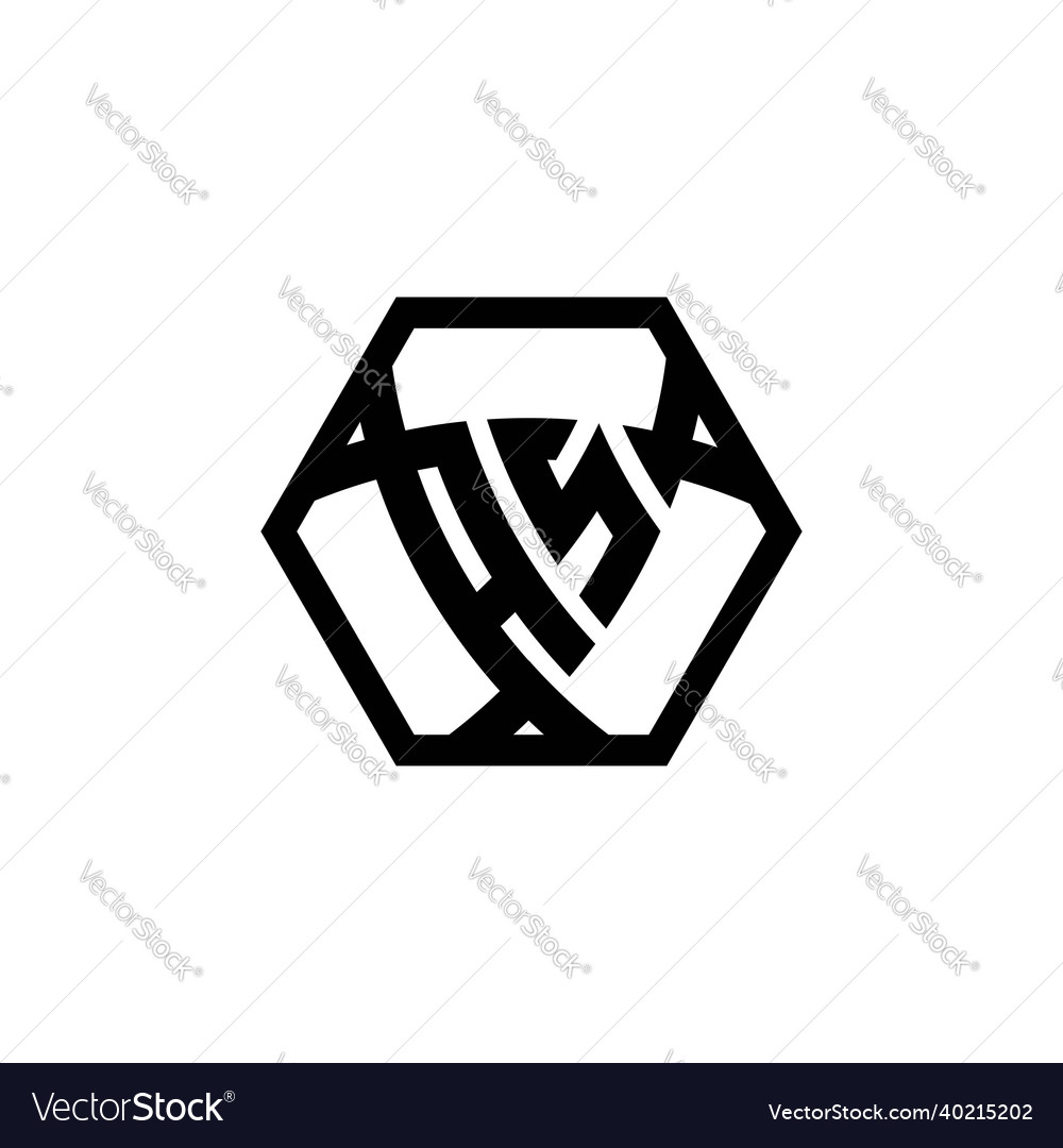 As logo monogram triangle shield hexagonal style Vector Image