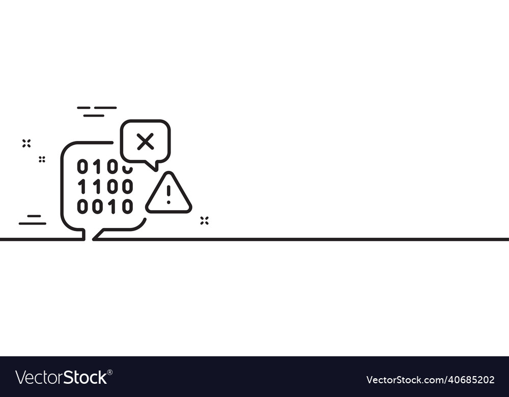Binary code line icon ransomware threat sign Vector Image