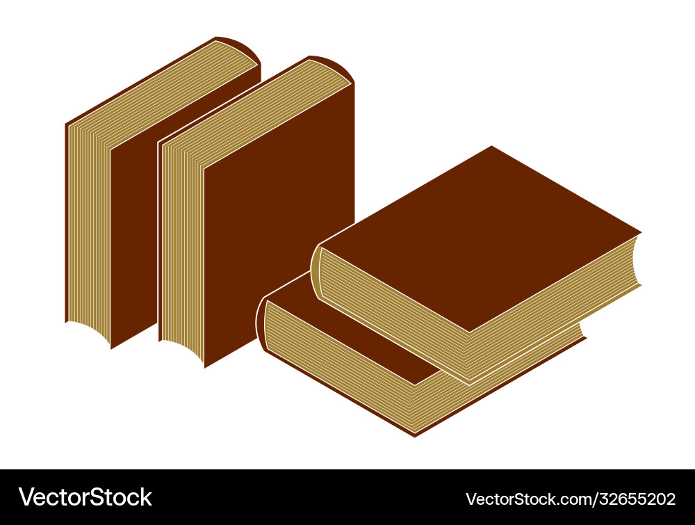 Books 3d isometric isolated on white can be used Vector Image