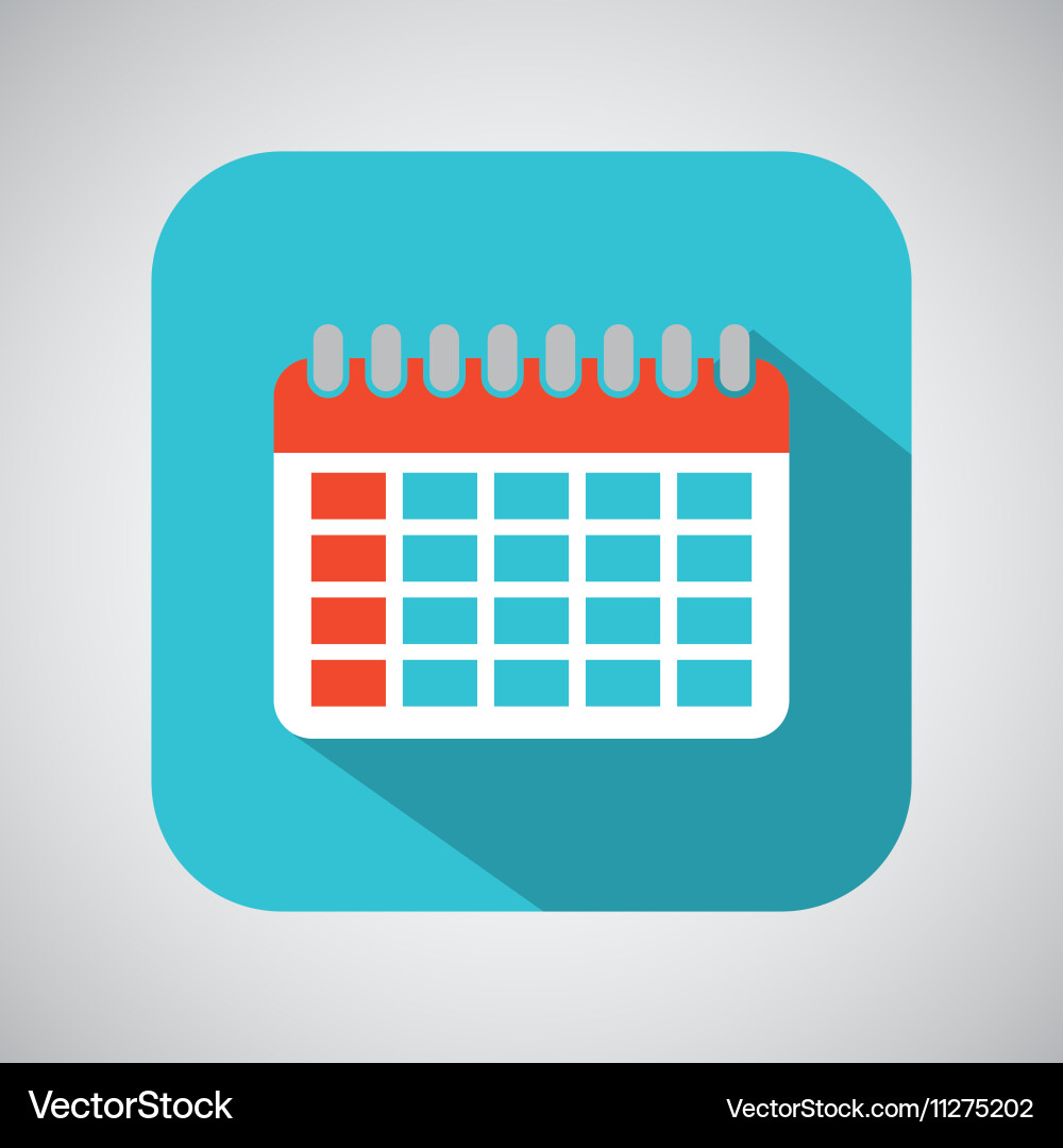 Calendar cartoon date day shadow and blue Vector Image