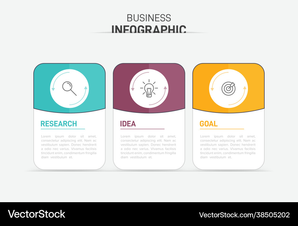 Concept arrow business model with 3 successive Vector Image