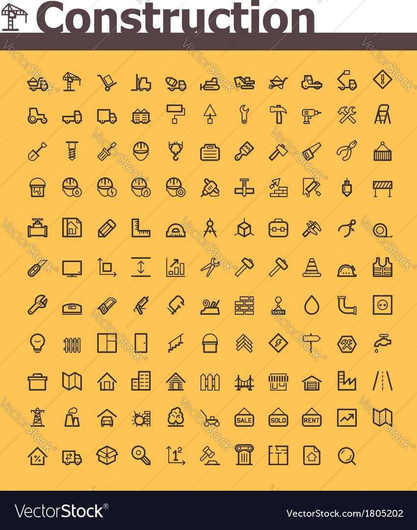 Construction icon set Royalty Free Vector Image