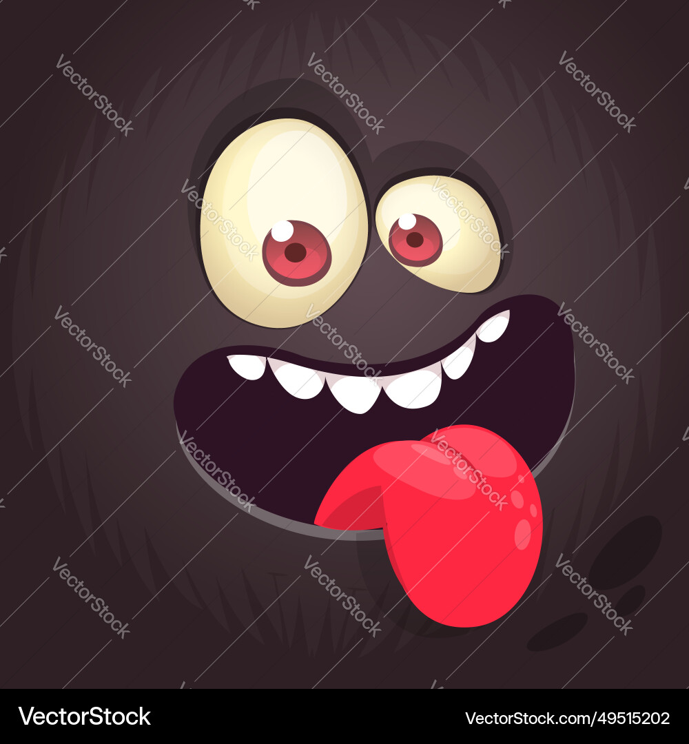 Cool cartoon monster face halloween Royalty Free Vector