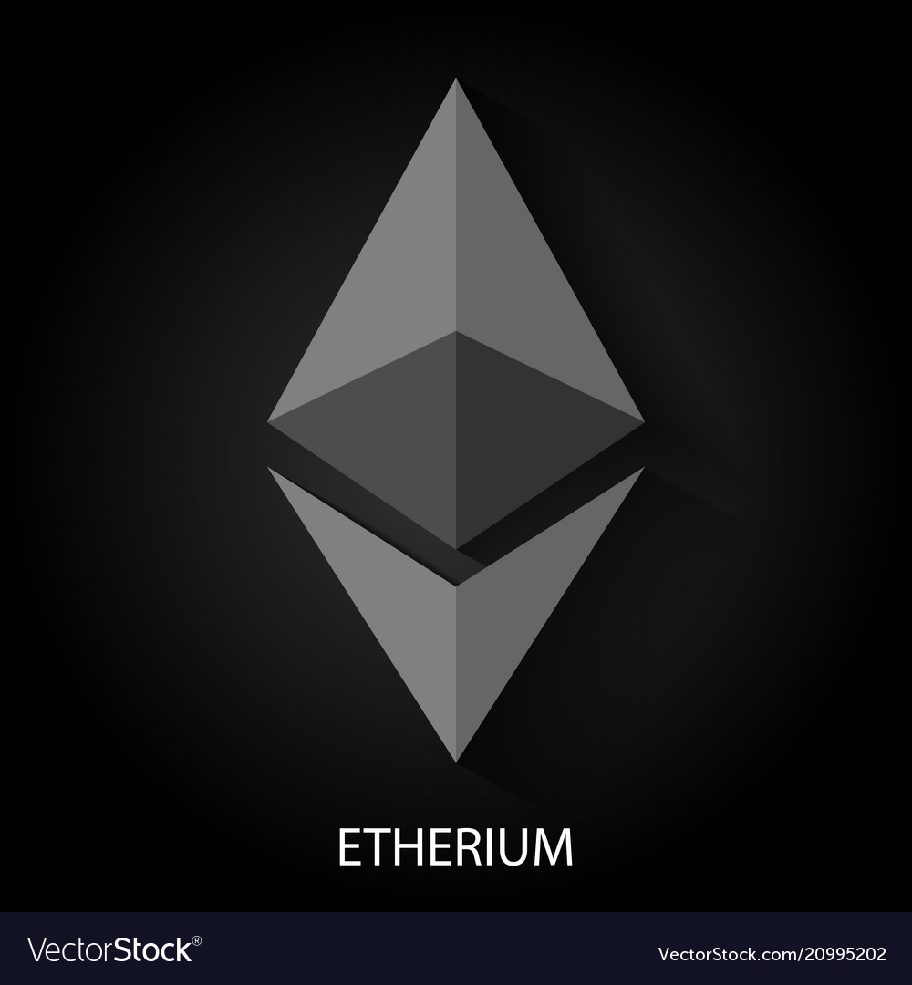 Etherium logotype on black Royalty Free Vector Image Etherium logotype on black Royalty Free Vector Image