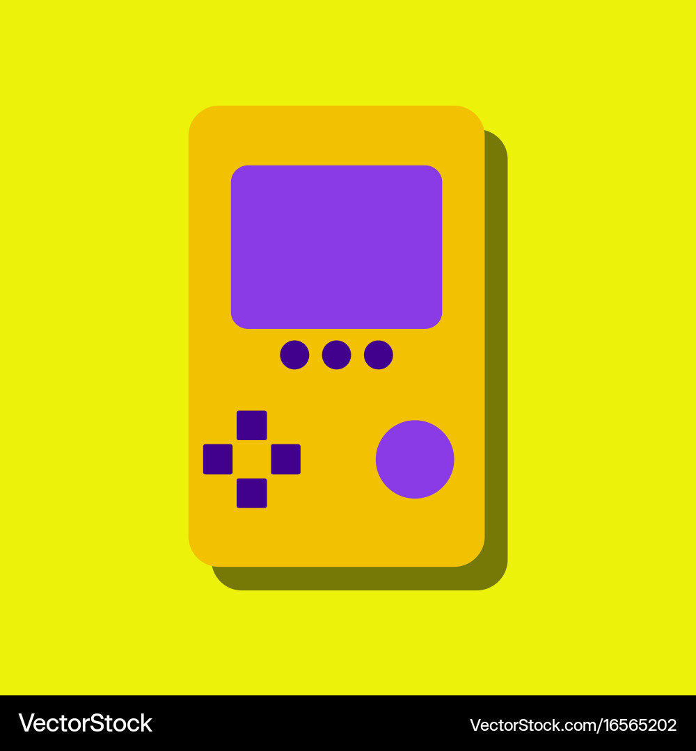 Flat icon design tetris portable game in sticker Vector Image
