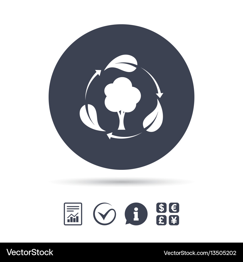 Fresh air sign icon forest tree with leaves Vector Image