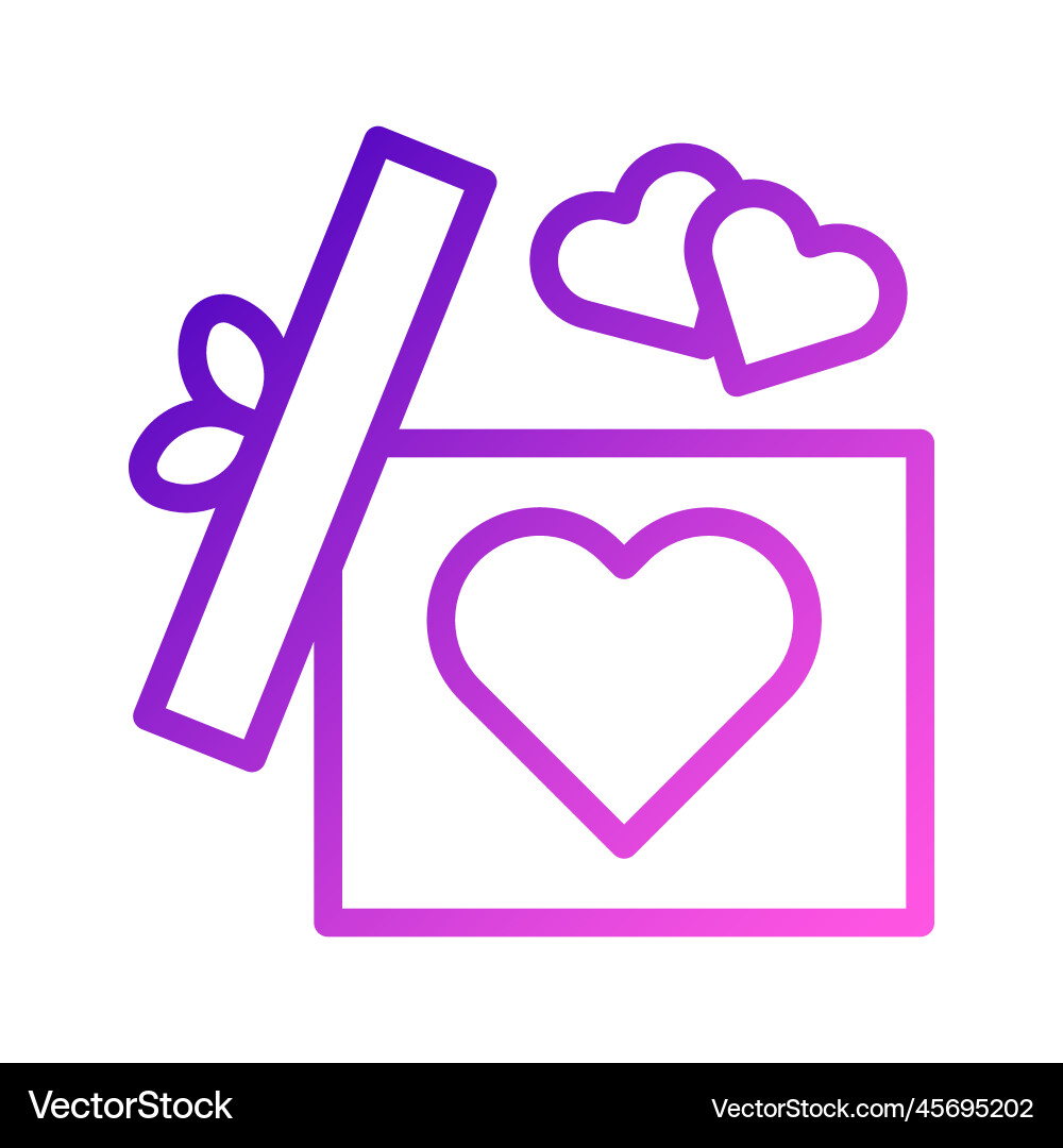 Gift icon gradient purple pink style valentine Vector Image