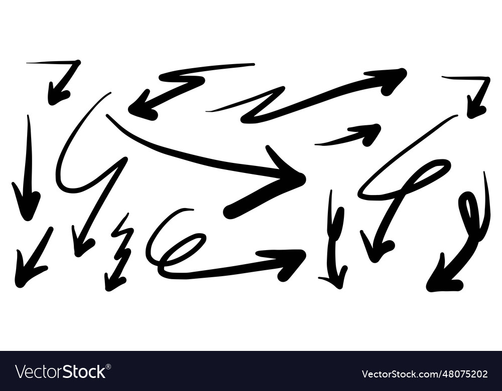 Hand drawn arrows icons set arrow icon Royalty Free Vector Hand drawn arrows icons set arrow icon Royalty Free Vector
