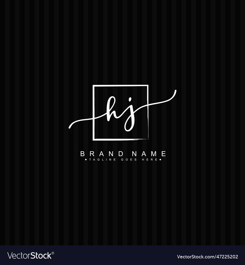 Hj Initial Letter Signature Logo Template Vector Image